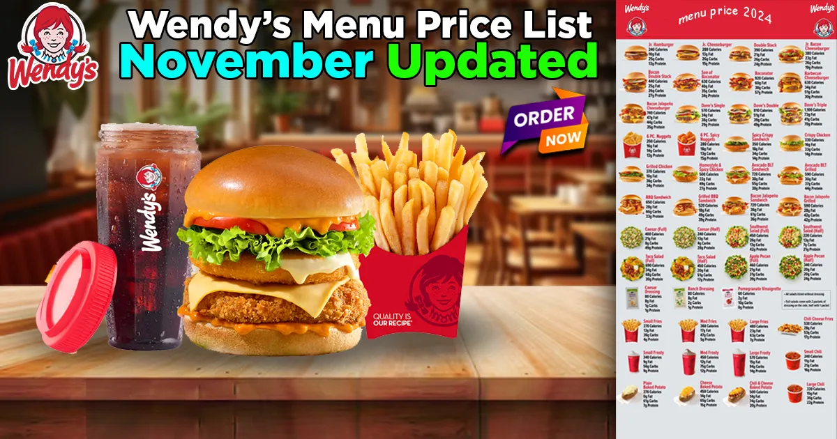 Wendy's Menu With Prices And Calories August 2025 Updated